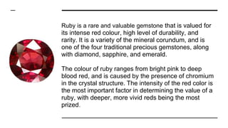 What is Ruby Gemstone & What are the Benefits,Types and their uses.pptx | Astrology | Religion ...