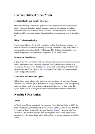 What is S-Pop Music Origins, Notable Artists and Influence.docx