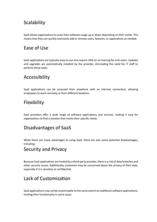 What Is SaaS: An Overview of Software as a Service | PDF