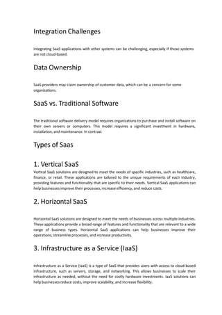 What Is SaaS An Overview of Software as a Service | PDF
