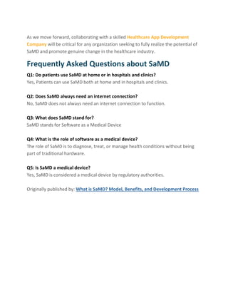 What is SaMD Model, Benefits, and Development Process.pdf