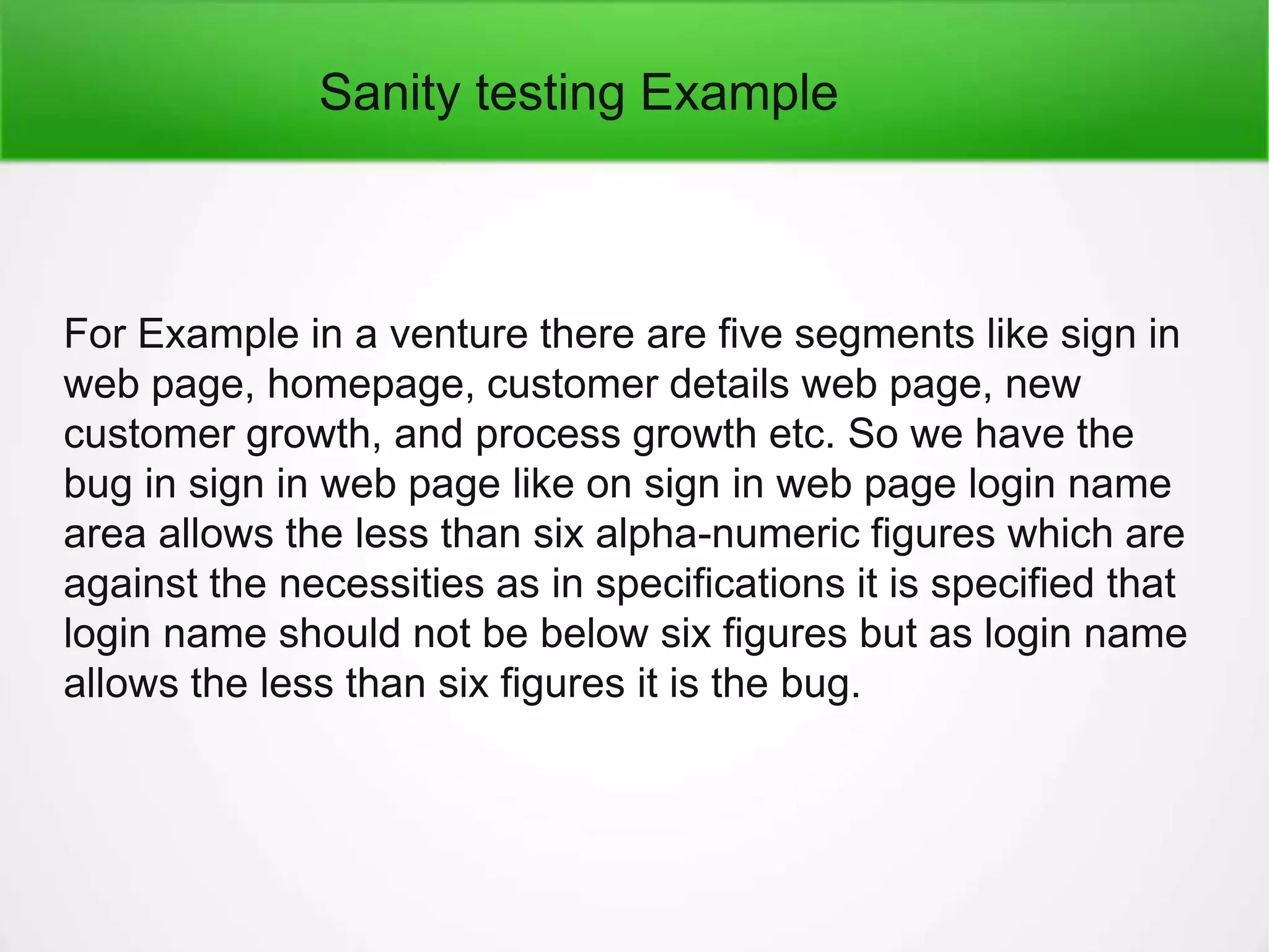 What is sanity testing | PPTX