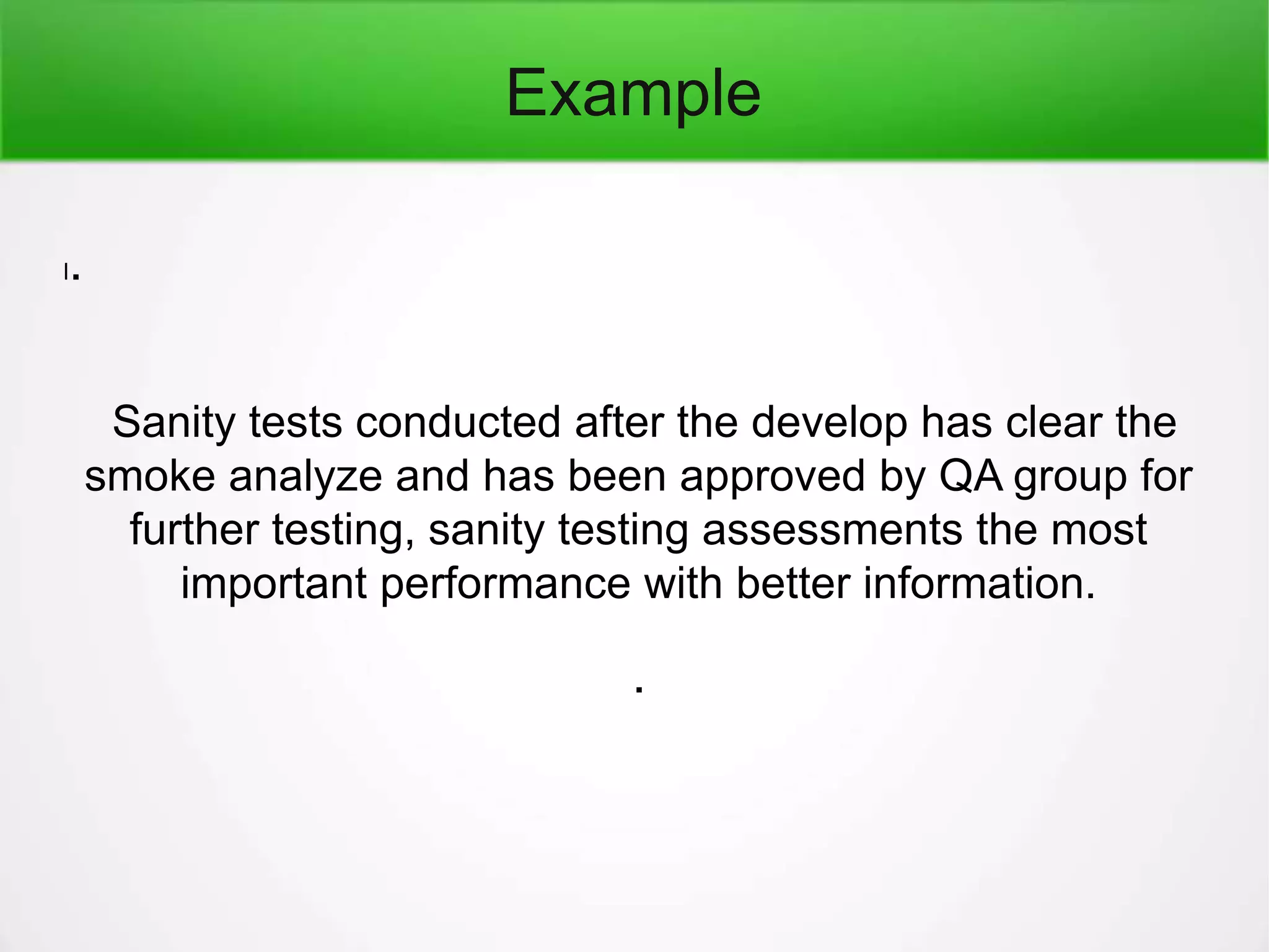 What is sanity testing | PPTX