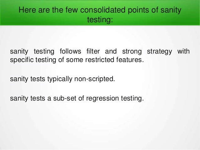 What Is Sanity Testing What Is Sanity Testing