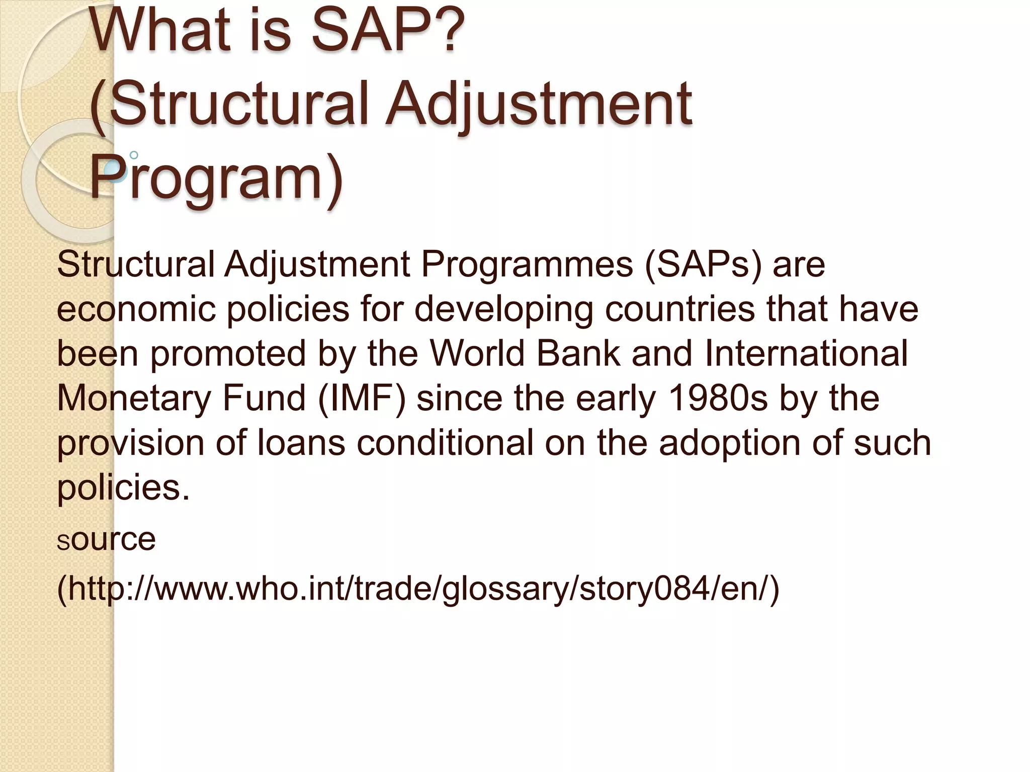 What is Structural Adjustment Programs of IMF | PPTX
