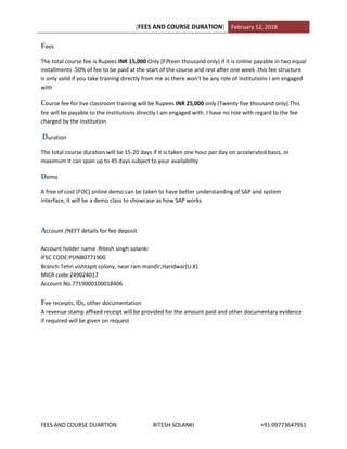 SAP FICO ONLINE TRAINING | PDF