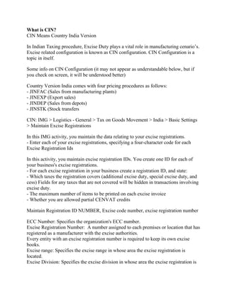 What is sap cin | DOC