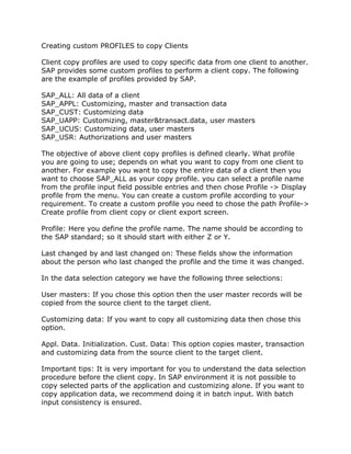 What is sap client | DOC | Computing | Technology & Computing