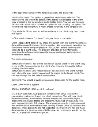 What is sap client | DOC | Computing | Technology & Computing