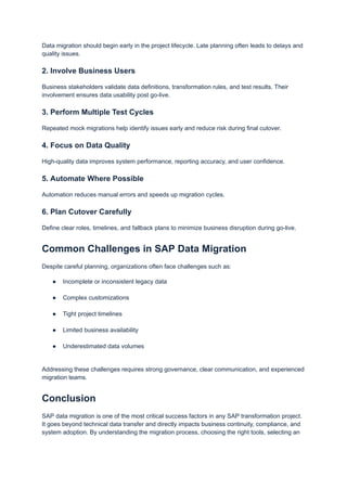 What is SAP Data Migration.What is SAP Data Migrationpdf | PDF