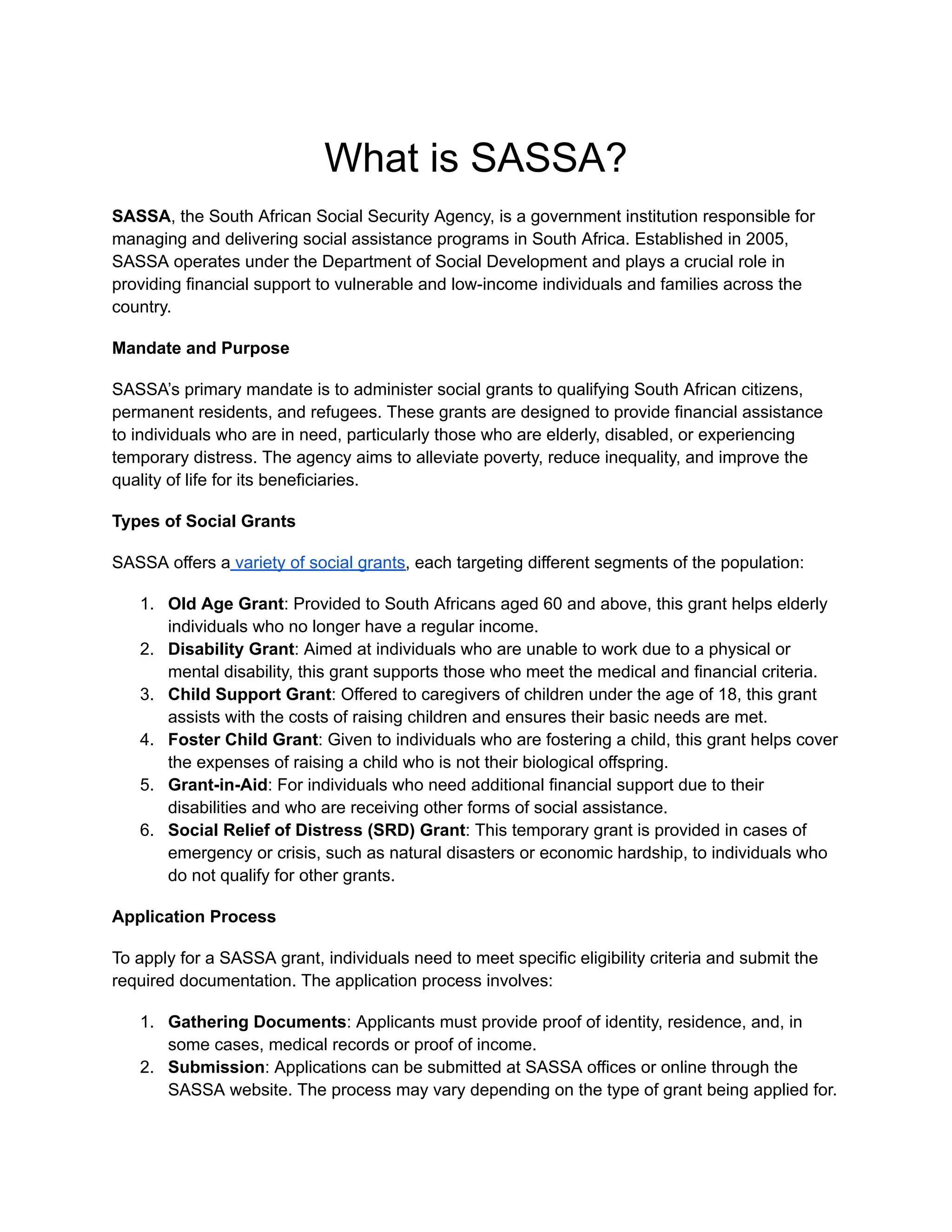 What is SASSA? And different Types of SASSA Grants.pdf