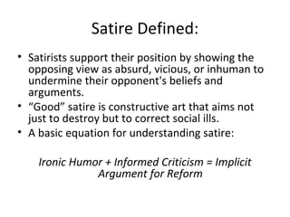 What is satire | PPT | Comedy | Genres
