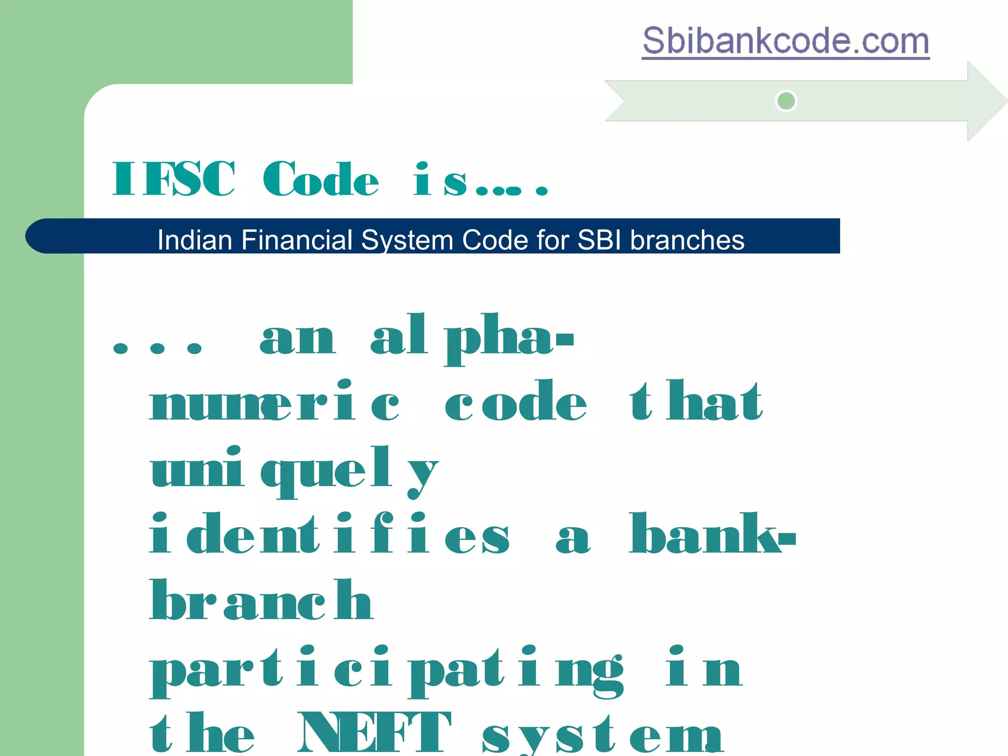 What is sbi ifsc code | PPT