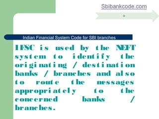What is sbi ifsc code | PPT | Consumer Banking | Personal Finance