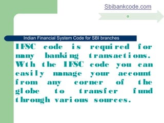 What is sbi ifsc code | PPT