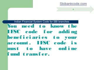 What is sbi ifsc code | PPT