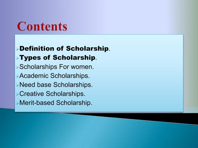 Scholarship it's definition and it's types | PPTX | Student Financial ...