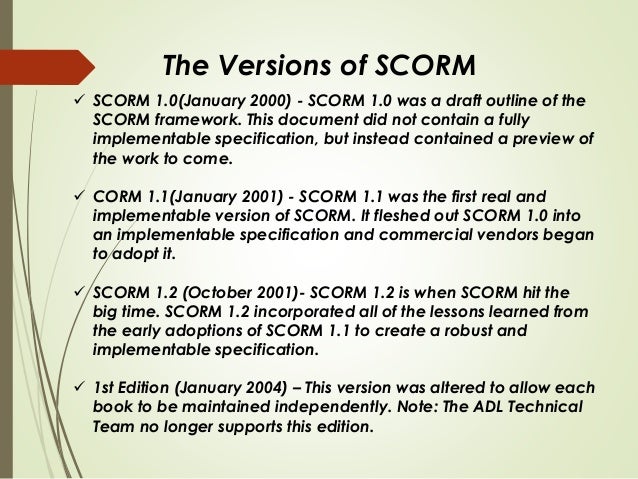 Scorm Standard Explained | The Best SCORM Examples: Sample SCORM ...