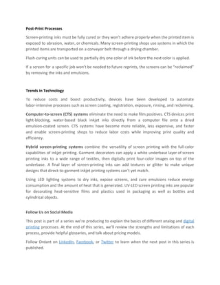 What is screen printing | PDF