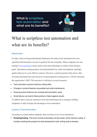 What is scriptless test automation and what are its benefits.pdf