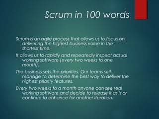 What is scrum in Agile methodology? | PPT