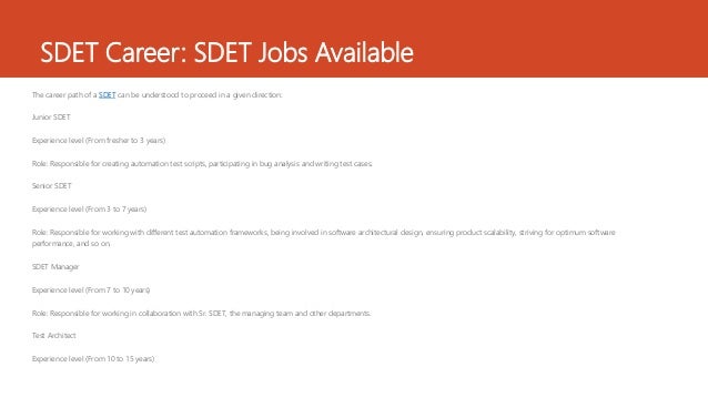 What is SDET The Role to Look For | PPTX