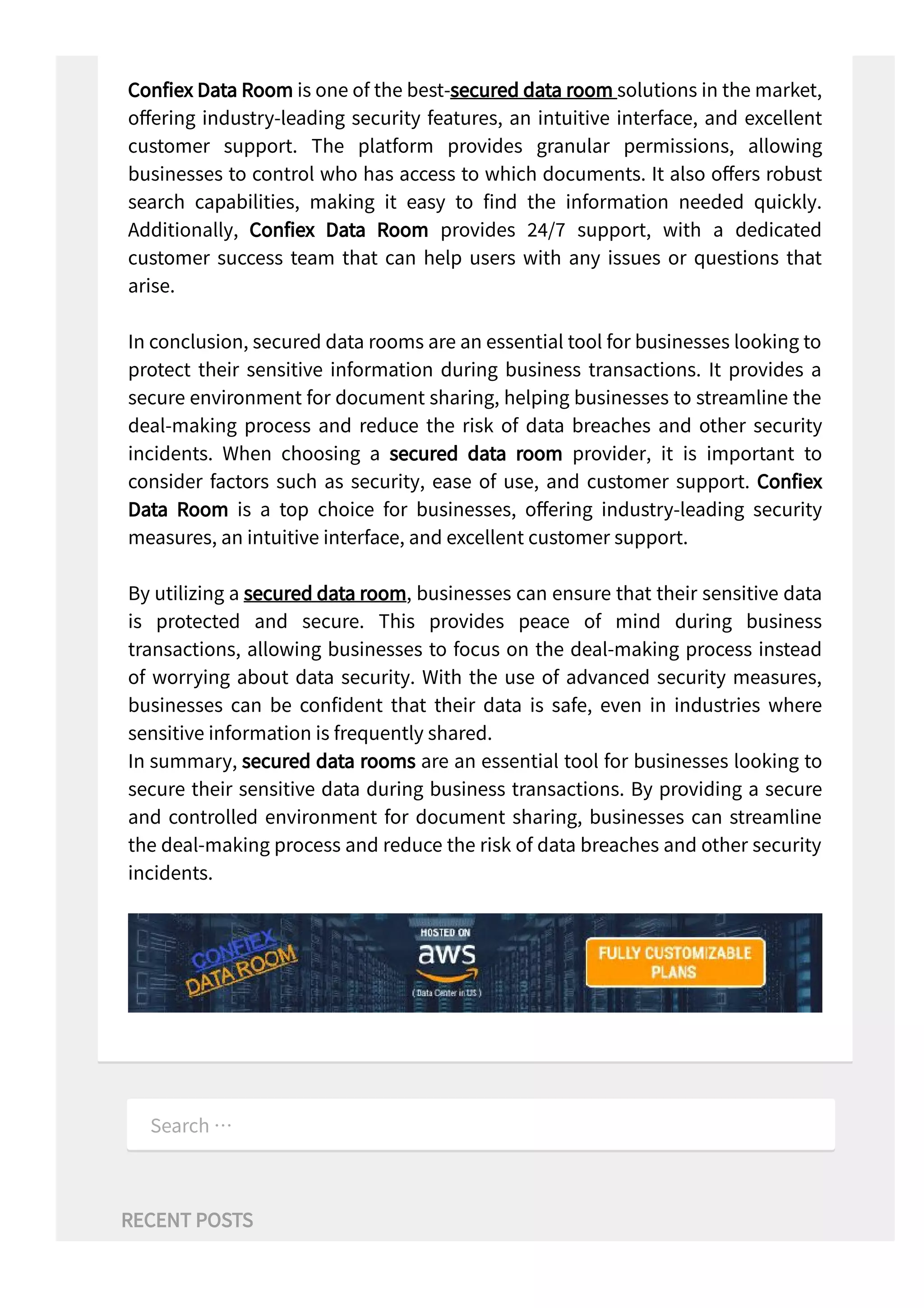 What is Secured Data Room.pdf | Databases | Computer Software and ...