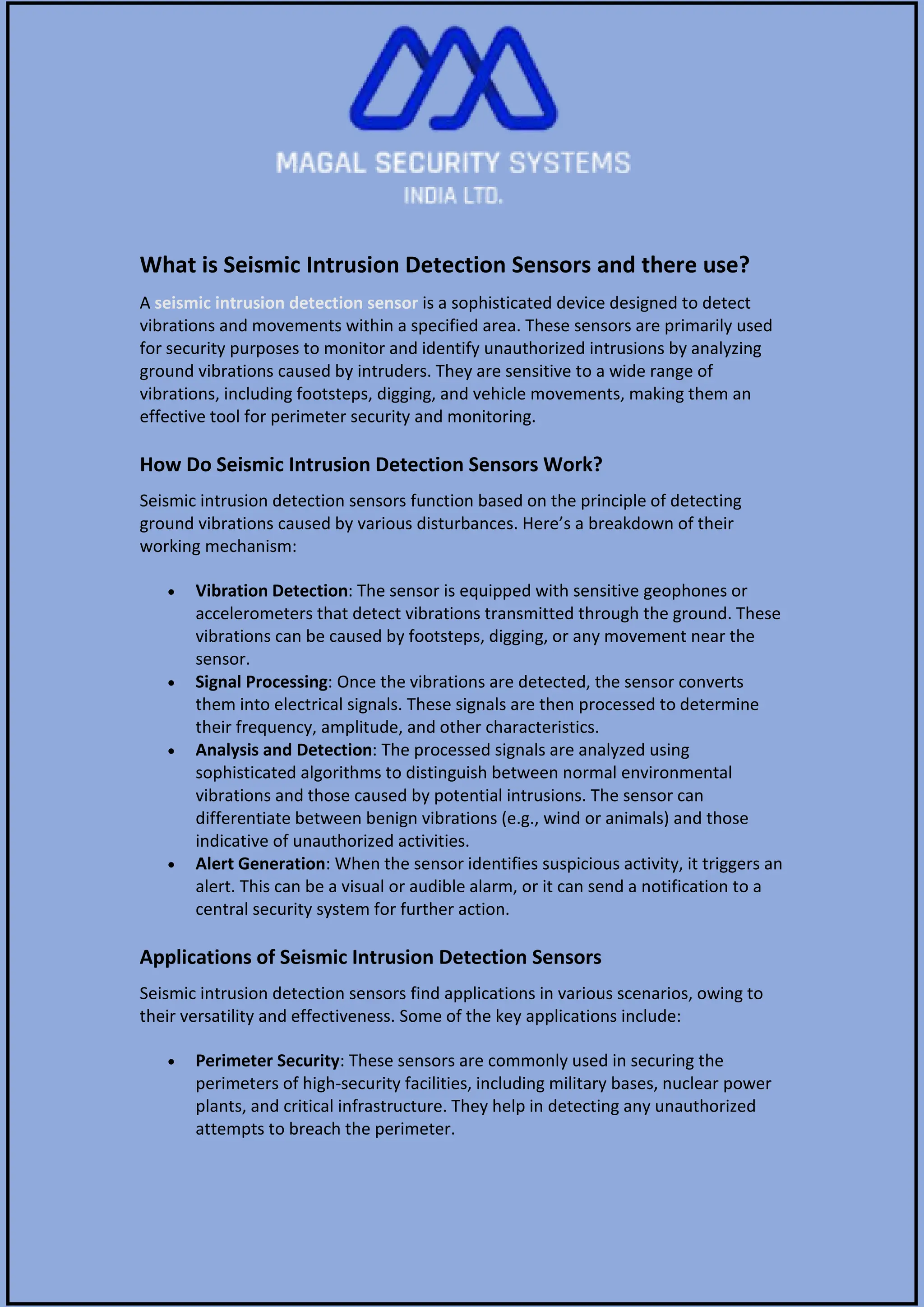 What is Seismic Intrusion Detection Sensors and there use.pdf