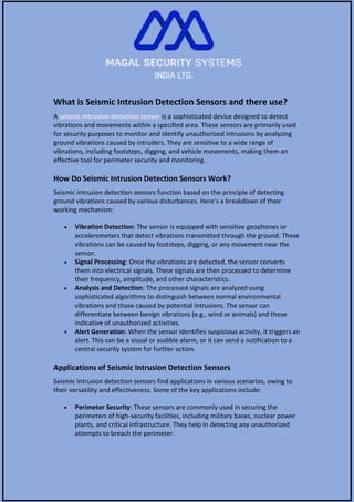 What is Seismic Intrusion Detection Sensors and there use.pdf