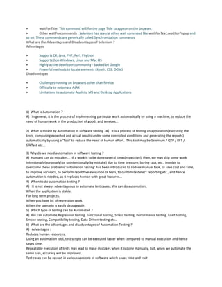 What is selenium | DOCX