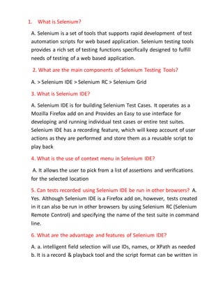 What is selenium | PDF