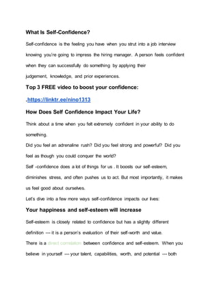 What is self confidence | DOCX