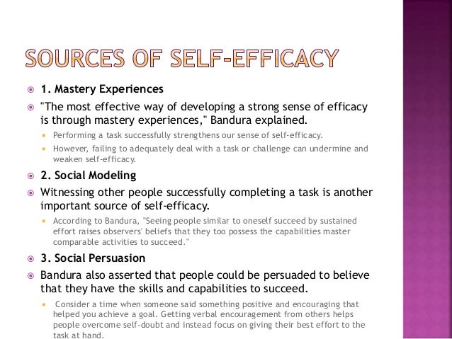 What is self efficacy