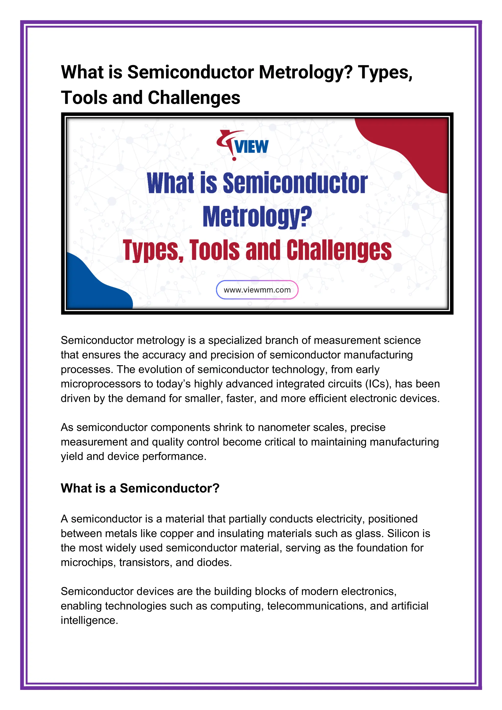 What is Semiconductor Metrology Types, Tools and Challenges | PDF