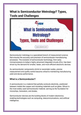 What is Semiconductor Metrology Types, Tools and Challenges | PDF