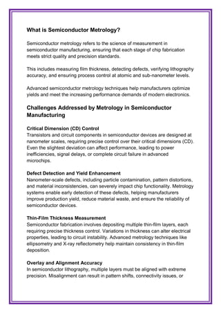What is Semiconductor Metrology Types, Tools and Challenges | PDF