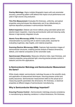 What is Semiconductor Metrology Types, Tools and Challenges | PDF