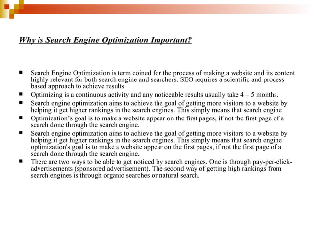 What is seo & its importance | PPT