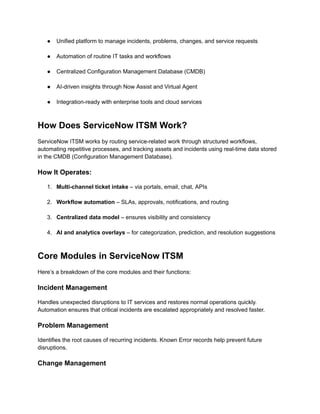 What Is ServiceNow ITSM? A Complete Guide to Features, Benefits, and ...