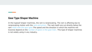 SHAPER MACHINE MECHANISM | PDF