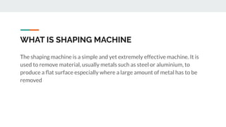 SHAPER MACHINE MECHANISM | PDF