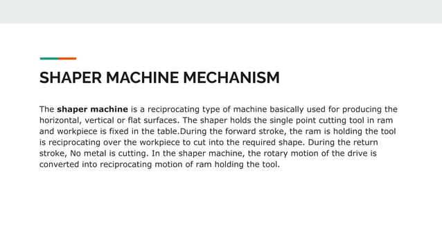 SHAPER MACHINE MECHANISM | PDF | Woodworking | Arts and Crafts