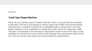 SHAPER MACHINE MECHANISM | PDF