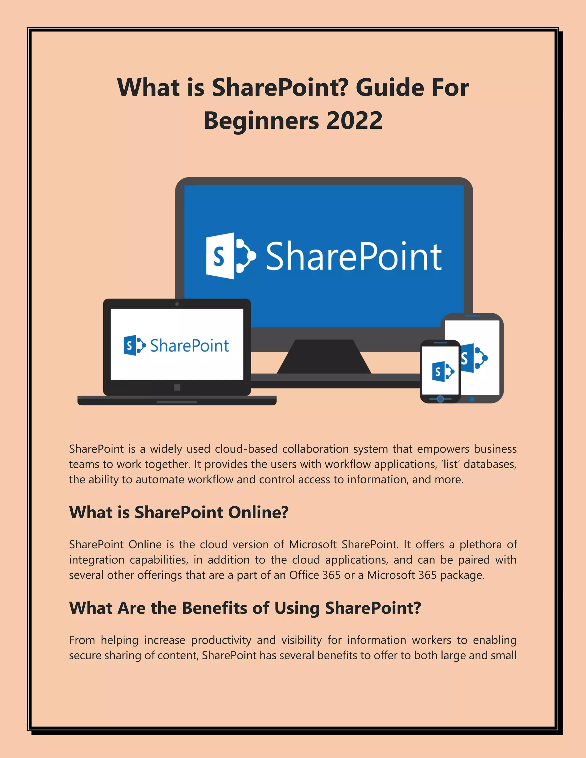 What is SharePoint Guide For Beginners 2022.pdf | Shareware and ...