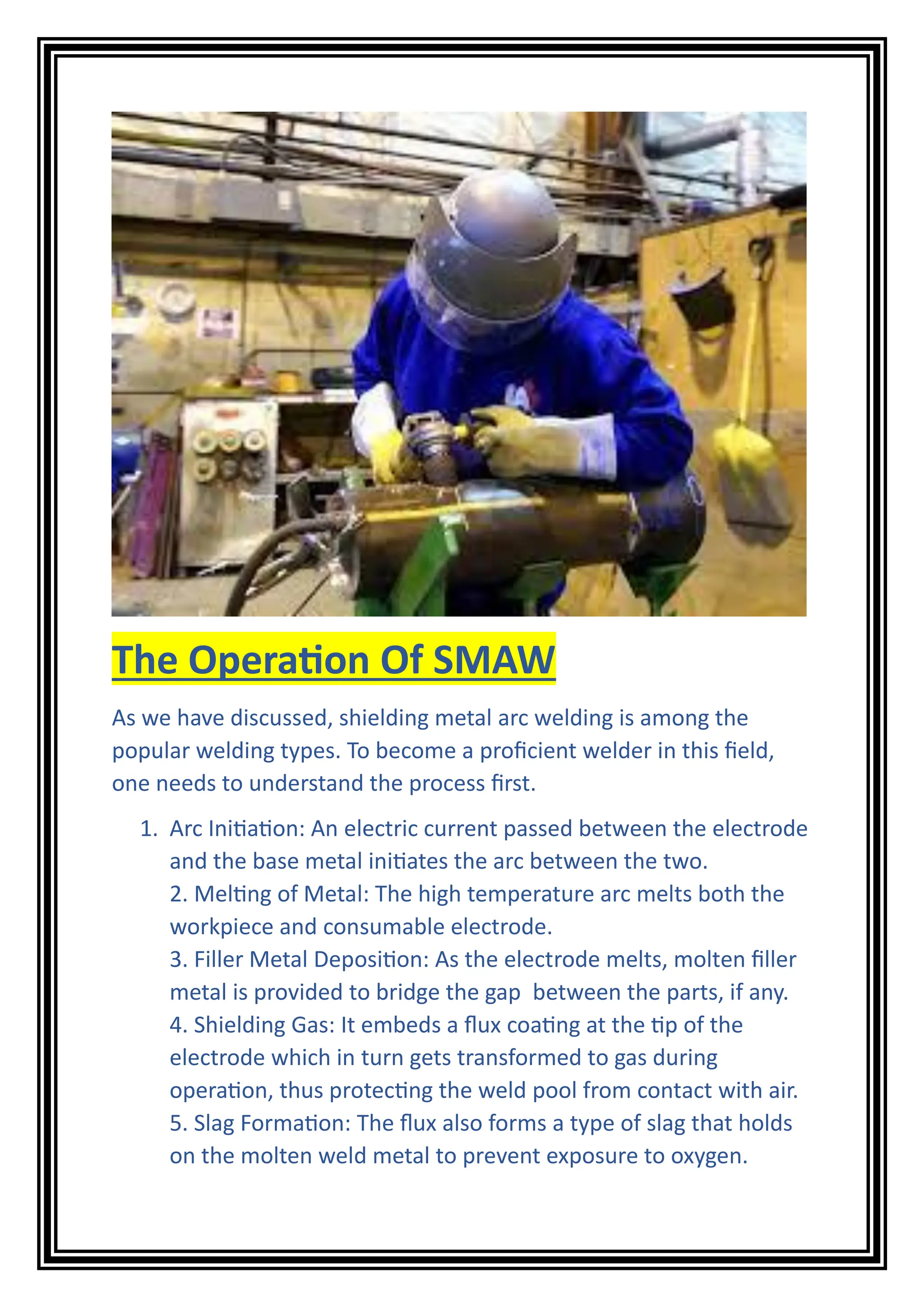 What Is Shielded Metal Arc Welding? How To Become An SMAW Technician | PDF