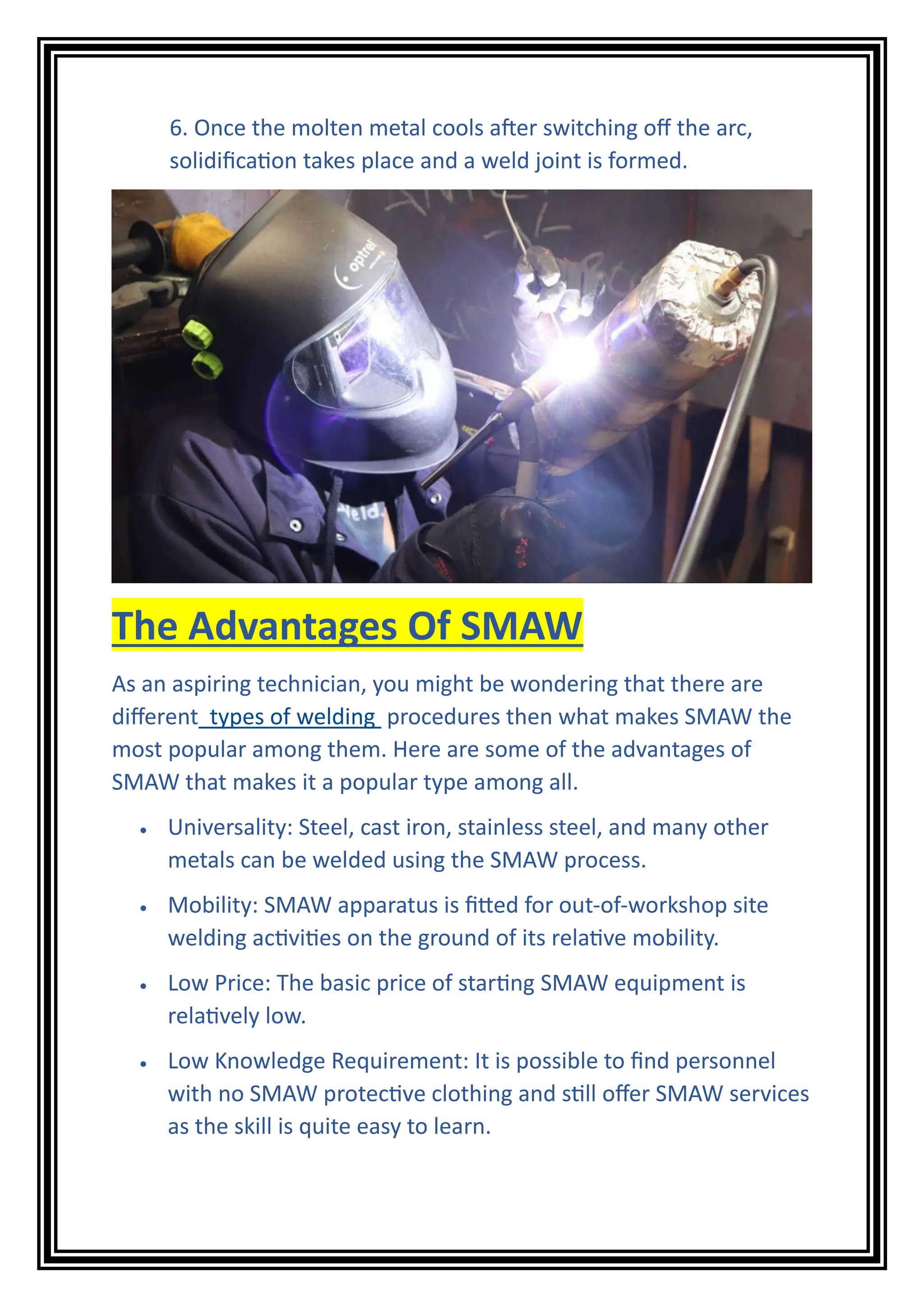 What Is Shielded Metal Arc Welding? How To Become An SMAW Technician | PDF