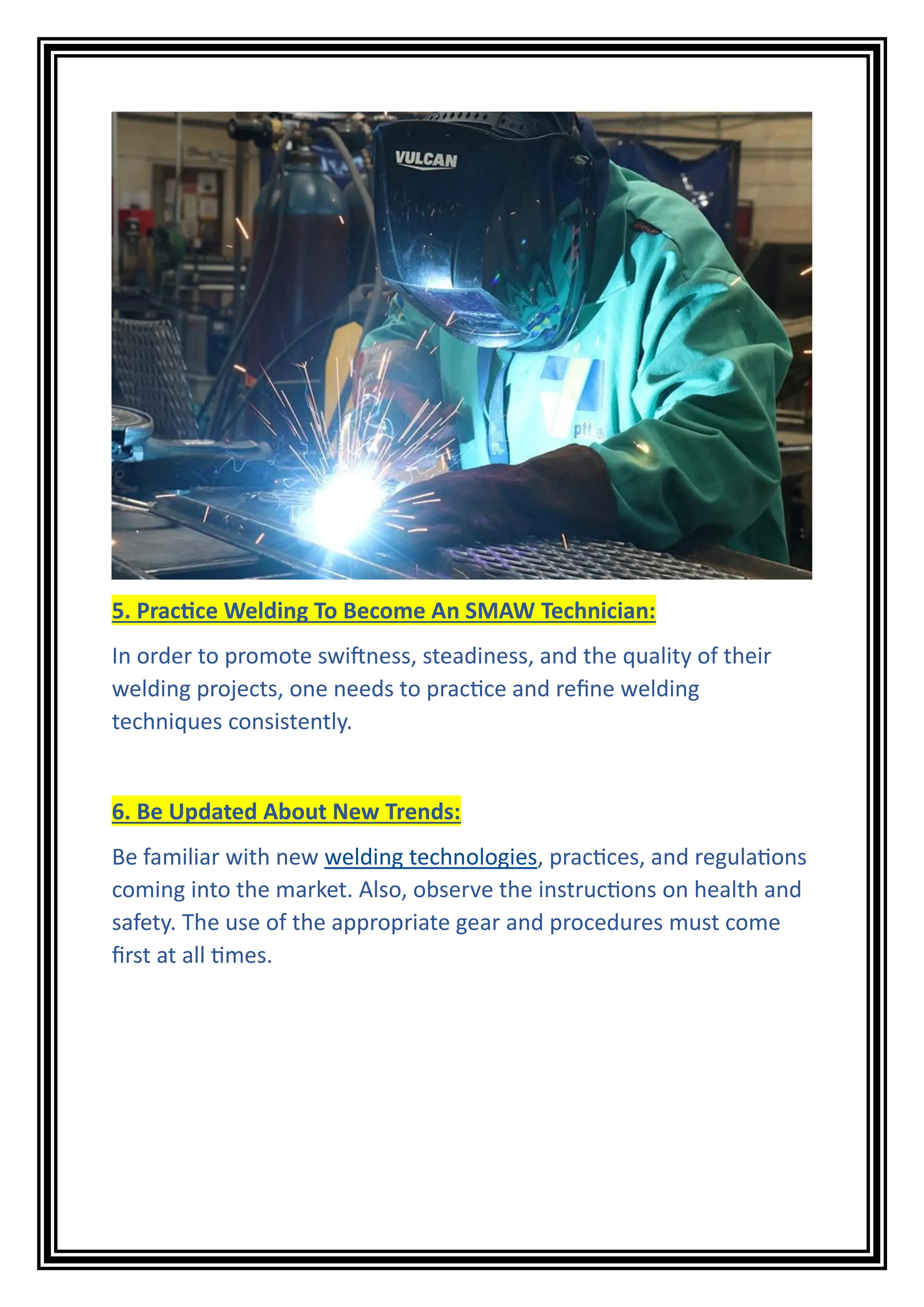 What Is Shielded Metal Arc Welding? How To Become An SMAW Technician | PDF
