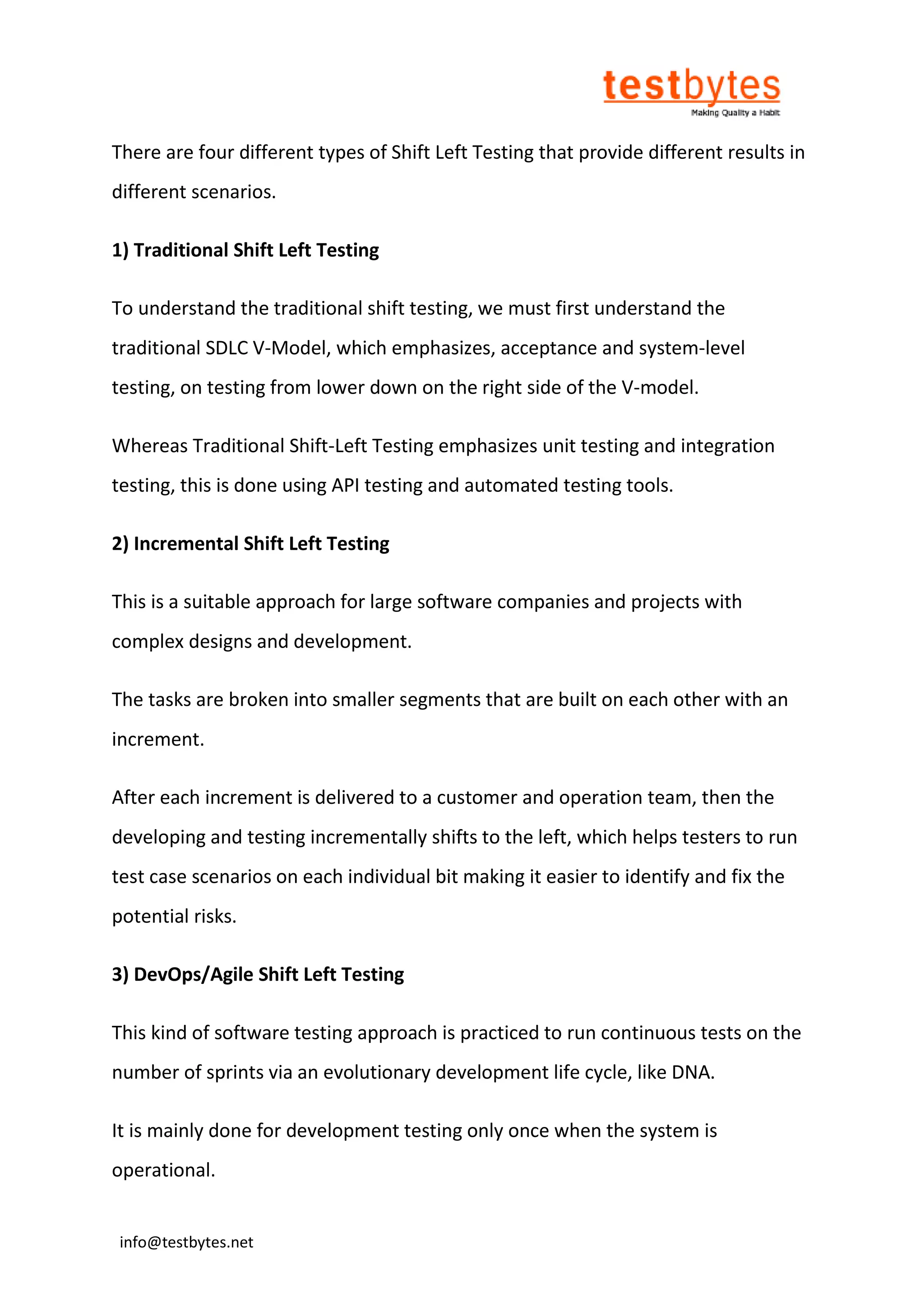 What Is Shift Left Testing Pdf