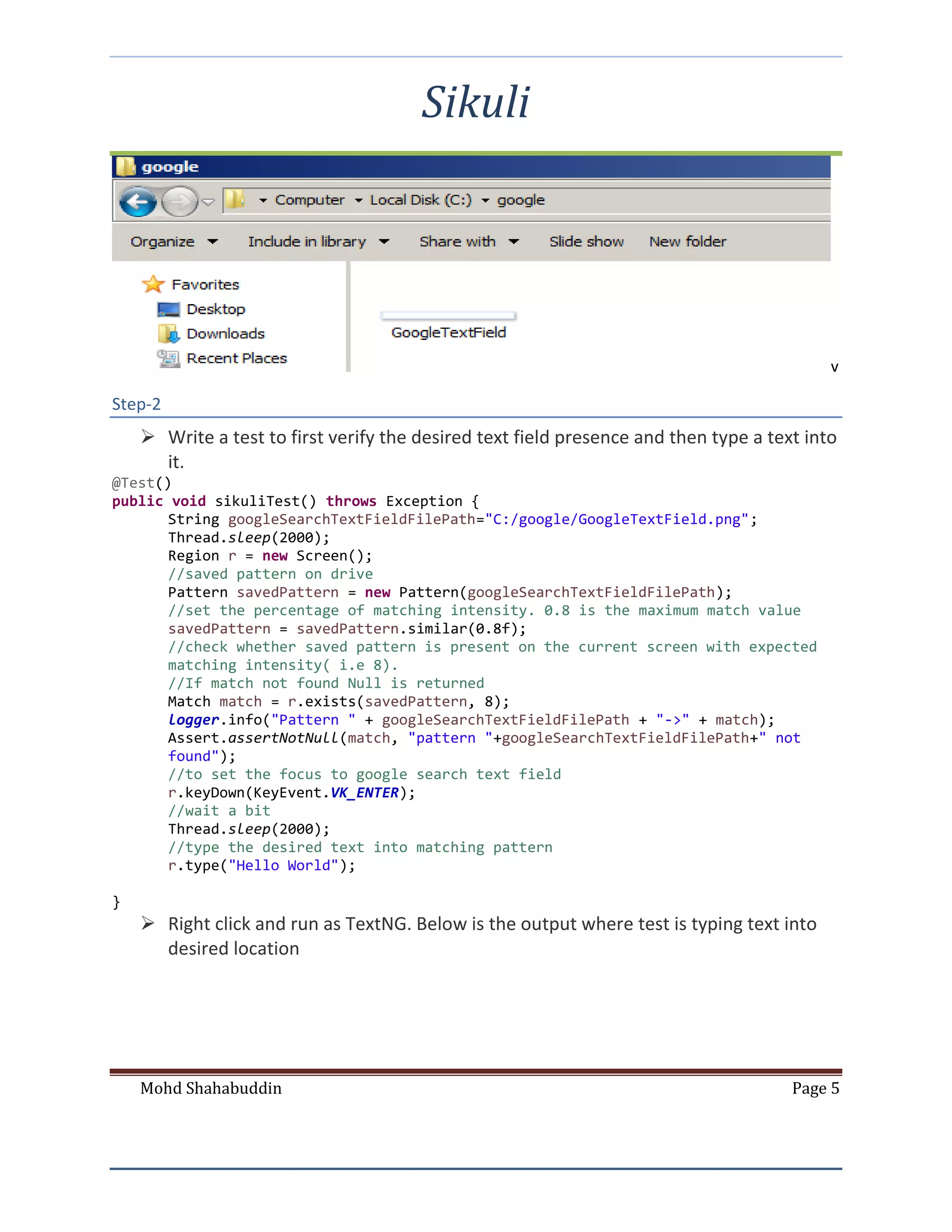 Automation Testing Using Sikuli Pdf