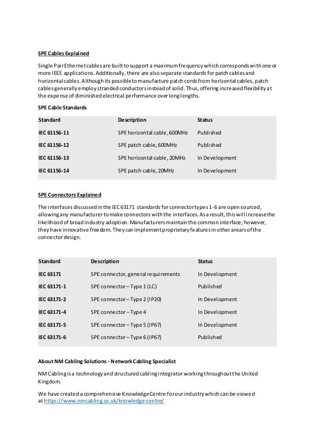 What is single pair ethernet (spe) | DOCX